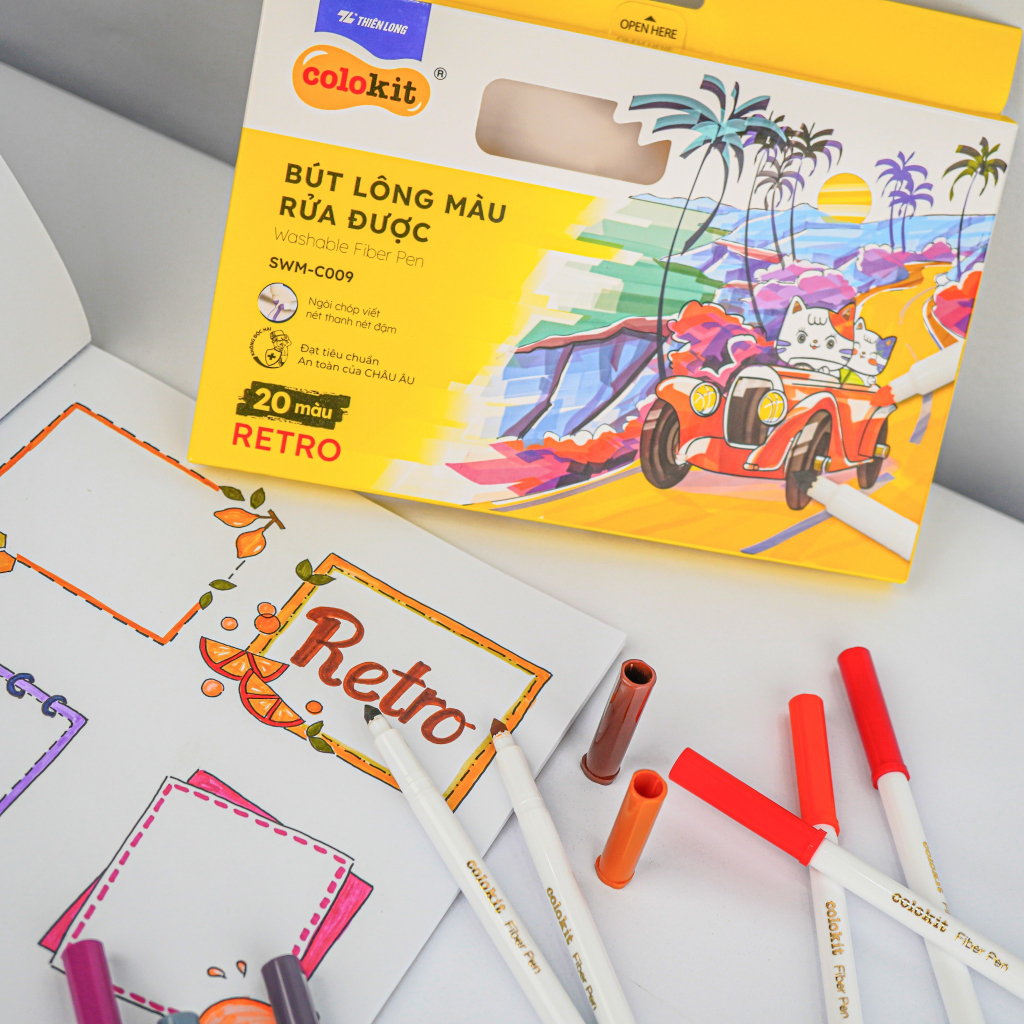 BỘ BÚT LÔNG MÀU FIBER PEN COLOKIT 20 MÀU RETRO/ 20 MÀU CƠ BẢN / 20 MÀU ...