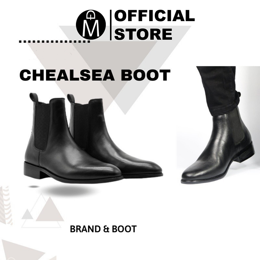 Giày da chelsea boots Muidoi G1071 da 2 lớp có may đế | Shopee Việt Nam