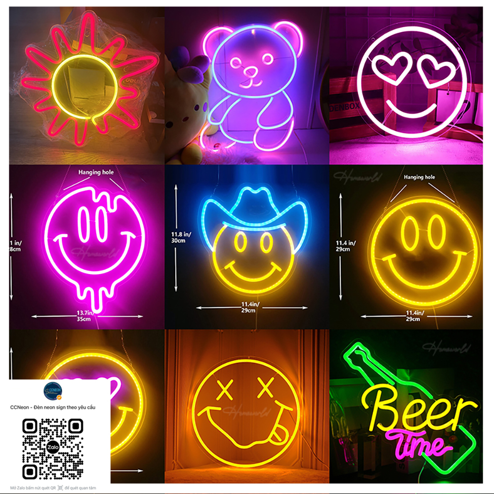 Đèn Trang Trí Led Neon Treo Tường Nhiều Mẫu ( Kèm nguồn và bộ treo ...