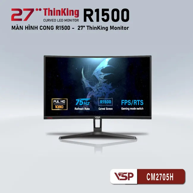 Màn Hình Cong VSP CM2705H 27"/ FHD/ 75Hz/ HDMI/ VGA/ Loa | Shopee Việt Nam