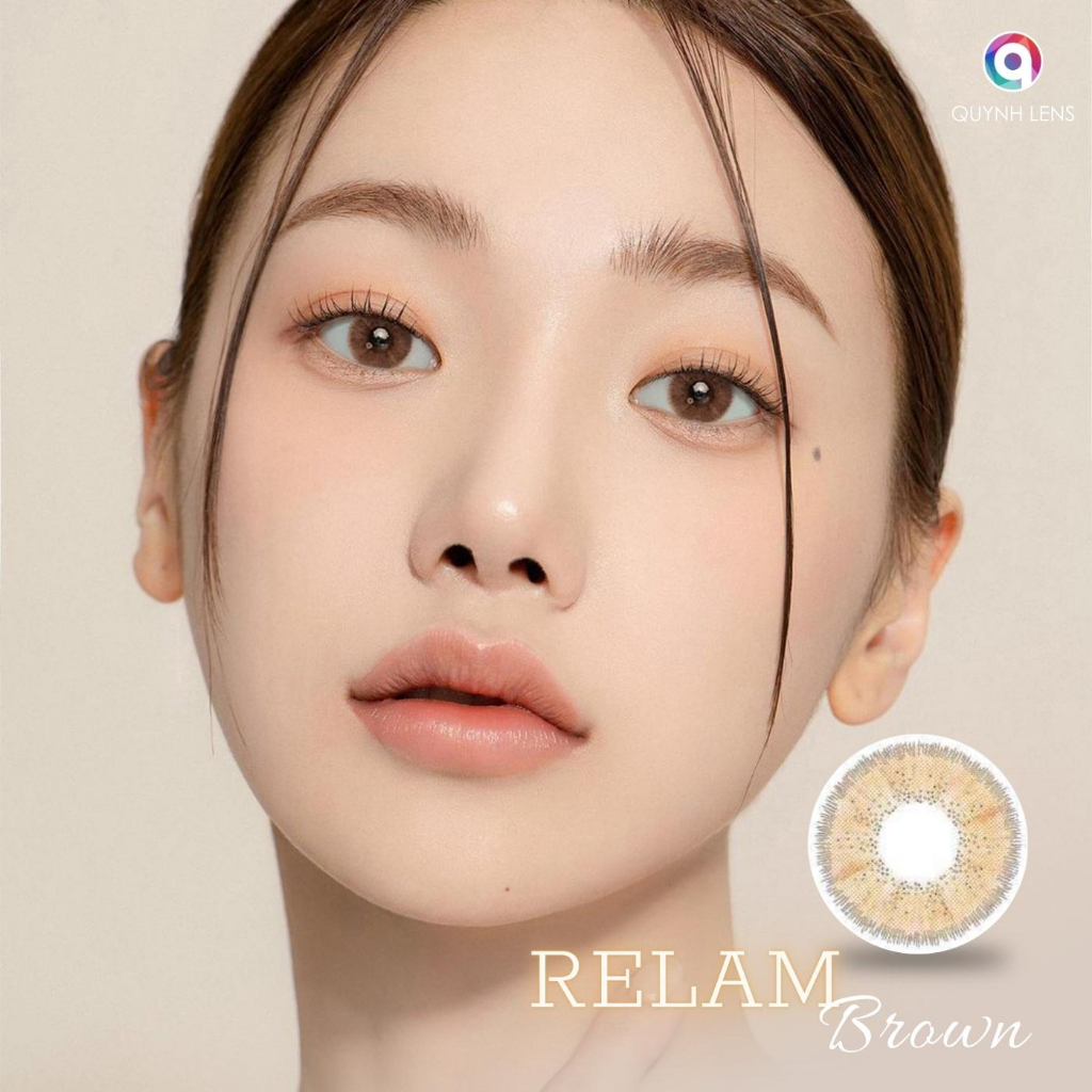 Kính áp tròng QUYNH LENS Relam Brown 0-8 độ | Shopee Việt Nam