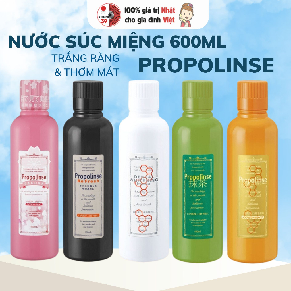 Nước súc miệng Propolinse Nhật Bản giúp làm sạch và giảm mảng bám 600ml ...