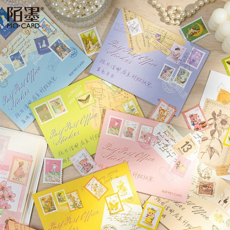 Sticker tem thư vintage 46 miếng 6 mẫu tem thư phù hợp trang trí sổ ...