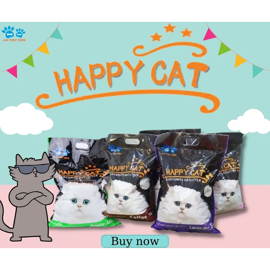 Cát Vệ Sinh Cho Mèo Happy Cat 5L Nặng 4kg | Cát Mèo Siêu Khử Mùi Vón ...