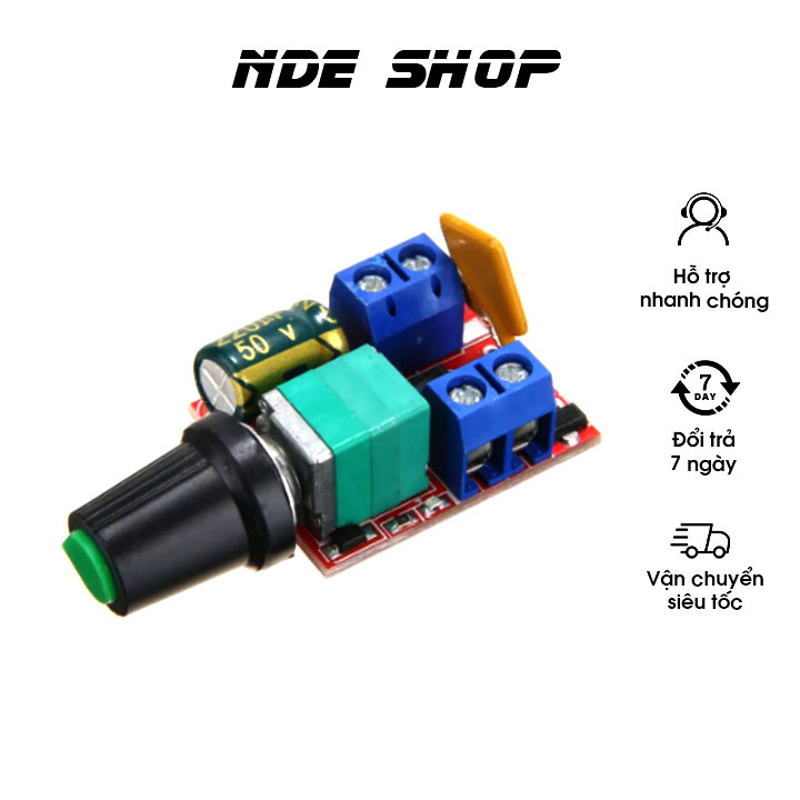 Module Điều Khiển Tốc Độ Động Cơ PWM Mini DC-DC 4.5V-35V 5A 90W Mạch ...