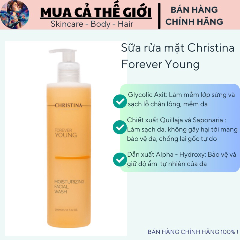 Sữa Rửa Mặt / Toner Christina Forever Young Moisturizing Facial Wash ...