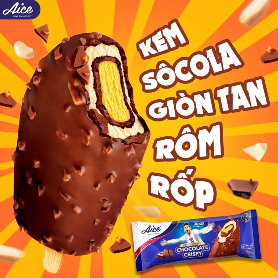 Kem Socola 4 vòng giòn - Kem Chocolate Crispy - Kem Aice - Kem Haidilao ...