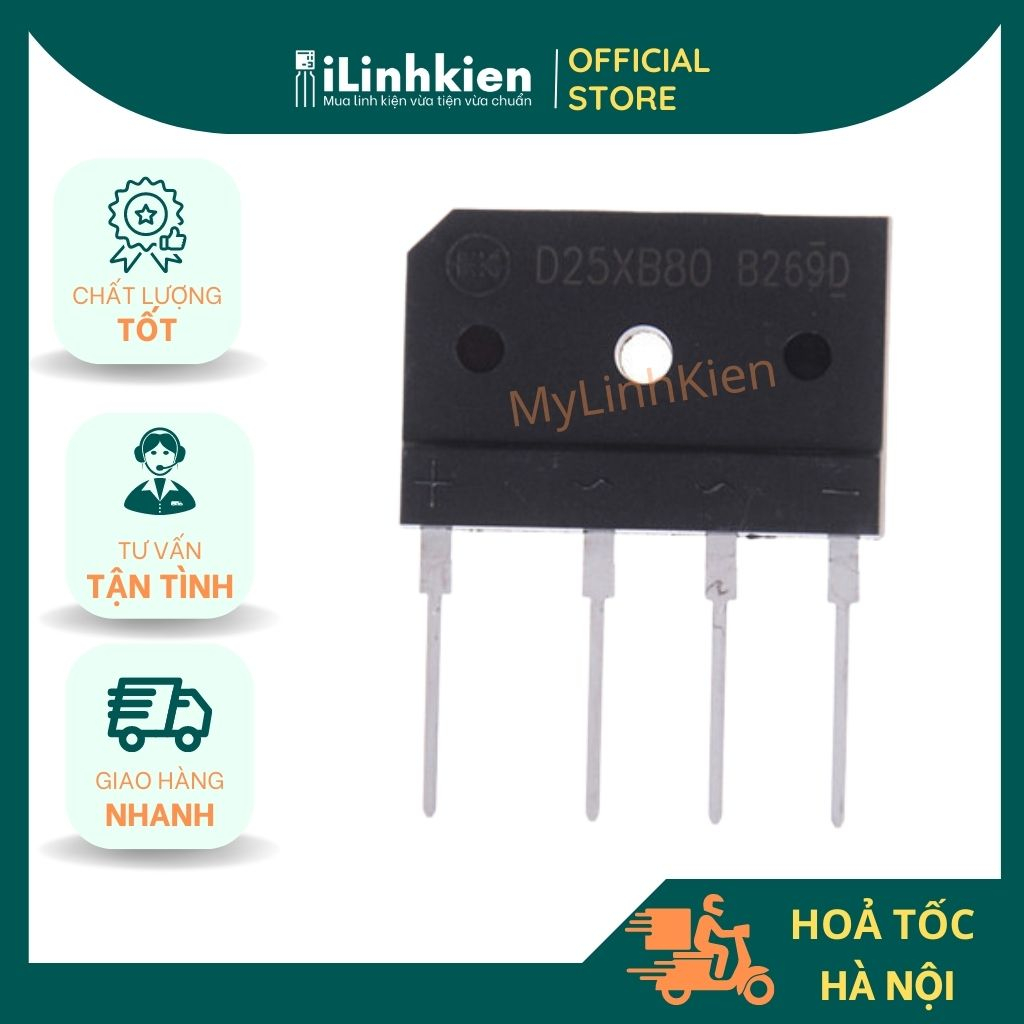 D25XB80 Diode cầu 25A 1000V DIP-4 chất lượng cao. | Shopee Việt Nam