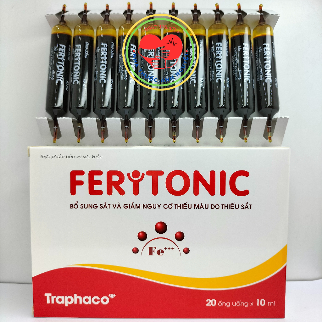Ống uống FERITONIC Traphaco hộp 20 ống - Bổ sung sắt, phòng thiếu máu ...