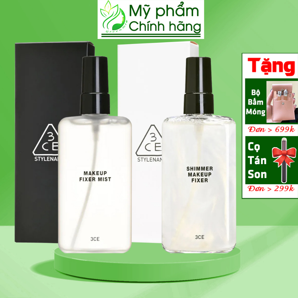 Xịt Khoáng Khóa Nền 3CE SHIMMER MAKEUP FIXER & MAKEUP FIXER MIST [CHÍNH HÃNG CHECK HIDDEN TAG ...