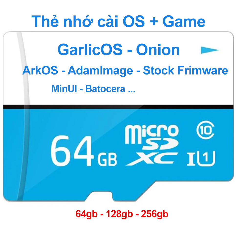 Thẻ nhớ 64gb 128g full game cài sẵn GarlicOs MinUI RG35xx hoặc Miyoo ArkOs AdamImage đầy đủ hình ...