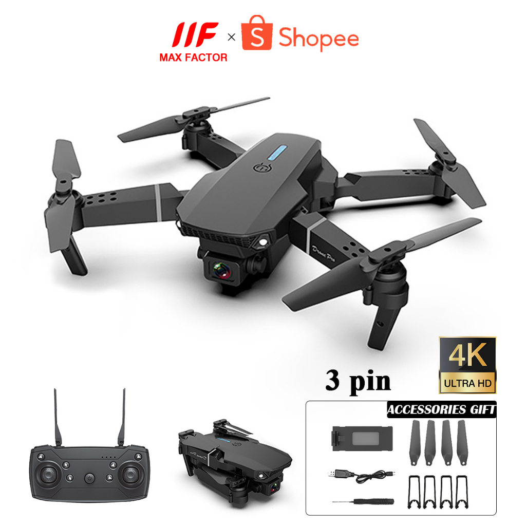 MAXFACTOR【Có 3 pin】Camera wifi Máy bay điều khiển từ xa E88Pro Drone ...