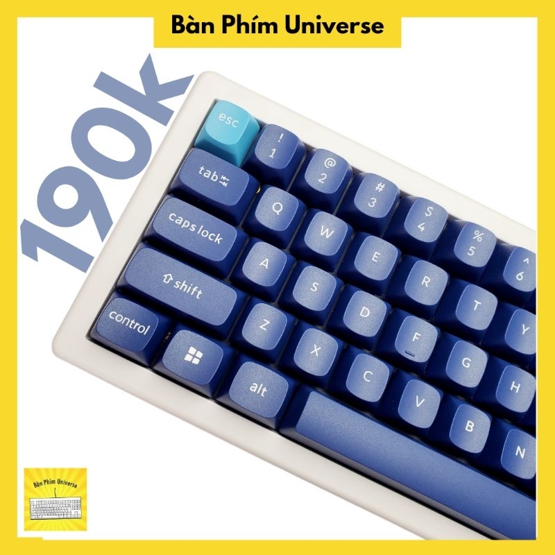 Keycap minimalist xanh dương đậm - keycap pbt profile OEM 126 phím ...