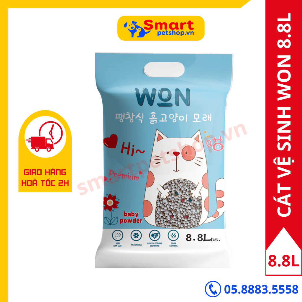 Cát Vệ Sinh Cho Mèo Nhiều Mùi Hương, Vón Nhanh Công Nghệ Hàn Quốc - WON 8.8L | Shopee Việt Nam