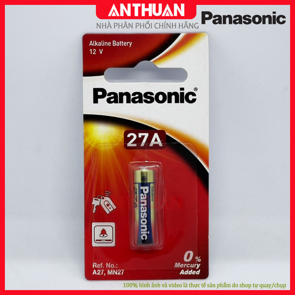 Pin A27 - 27A Panasonic 12V cao cấp chính hãng LRV08 vỉ 1 viên. Thay ...