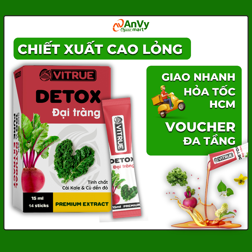 Vitrue Detox Đại Tràng Hộp 210ml (14 gói x 15ml) | Shopee Việt Nam