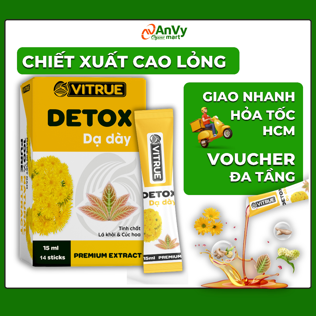 Vitrue Detox Dạ Dày Hộp 210ml (14 gói x 15ml) | Shopee Việt Nam