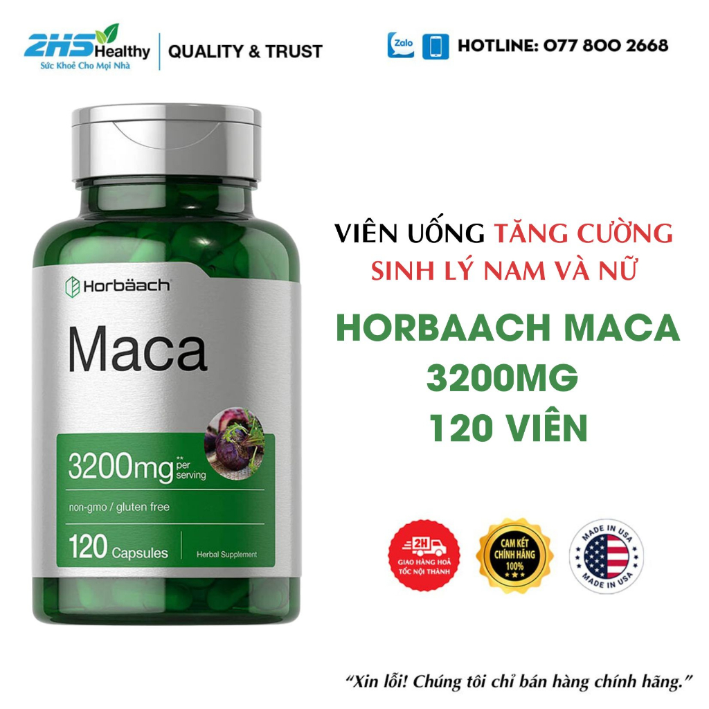 Horbaach Maca 3200mg 120 Viên - Viên Uống Tăng Cường Sinh Lý Nam Và Nữ ...