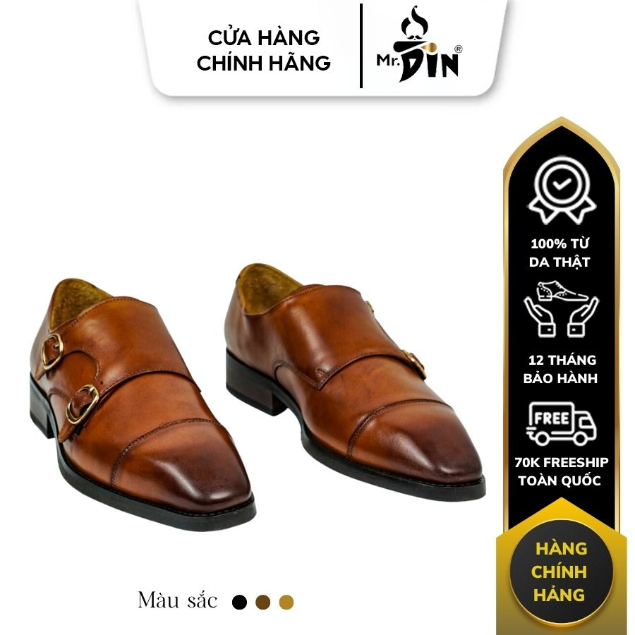 FREE SHIP 3 QUÀ TẶNG / Giày Tây Nam Monkstrap Bằng Da Mr.Din Md011 | Shopee Việt Nam