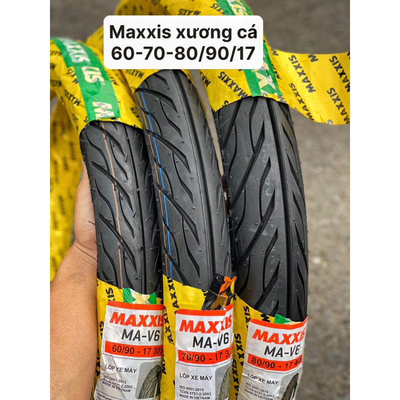 Vỏ lốp xe máy MAXXIS đủ size MA-V6 Gai xương cá 50 60 70 80 TT (Lốp xài ...
