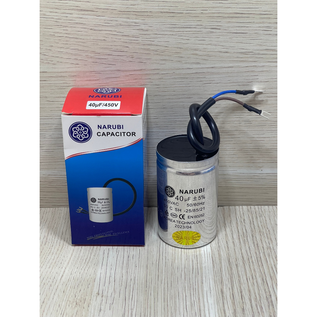 Tụ Điện Ngậm Nhôm Dây NARUBI 20UF 25UF 30UF 35UF 40UF 45UF 50UF 60UF ...