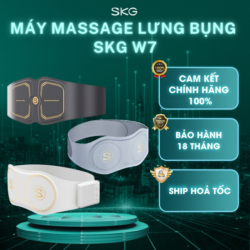 Máy Massage Lưng SKG W7 công nghệ xung điện giảm đau nhanh mỏi vùng lưng bụng. | Shopee Việt Nam