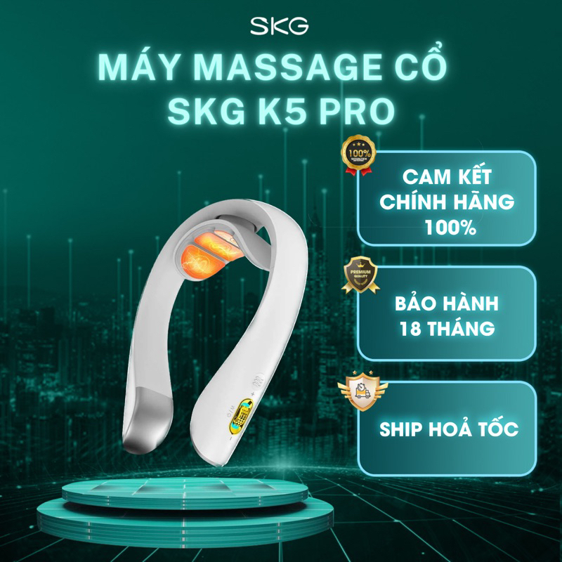 Máy Massage cổ SKG K5-PRO giảm đau mỏi vai gáy nhờ massage điện cực và chườm nóng. | Shopee Việt Nam