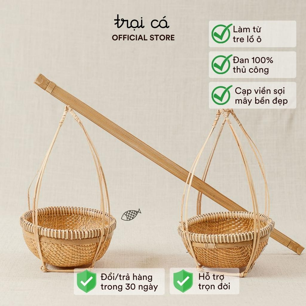 [Phụ Kiện Trang Trí Decor] Thúng Tre, Quang Gánh Tre Mini TRẠI CÁ ...