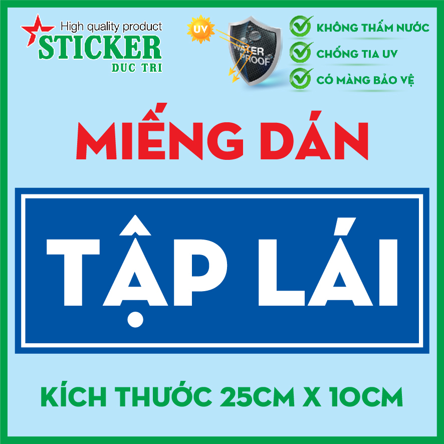 MIẾNG DÁN 1 LOGO STICKER TEM DECAL DÁN XE LÁI MỚI XIN THÔNG CẢM, TẬP ...