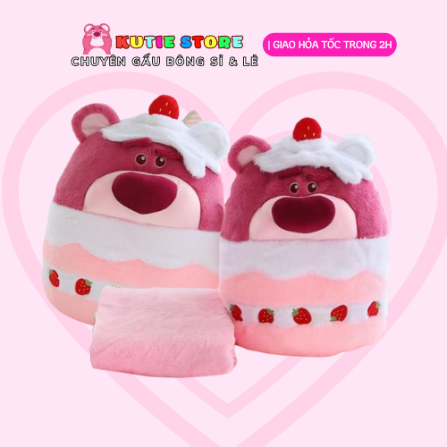 GẤU LOTSO KÈM CHĂN 1M1X1M6 [SẴN GIAO NGAY] PHIÊN BẢN GIÁNG SINH NOEL DỄ ...