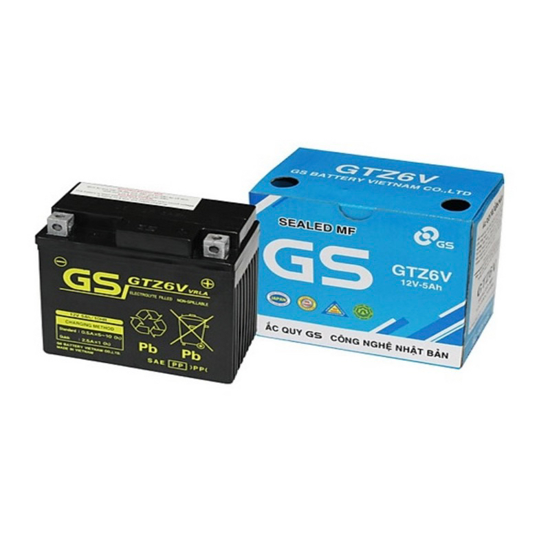 [BH 6tháng]Bình ắc quy khô xe máy GS GTZ6V 12V-5Ah Chính hãng GS BATTERY | Shopee Việt Nam
