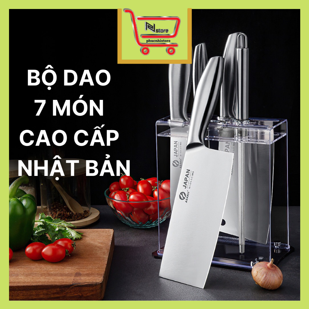 Bộ dao 7 món Nhật Bản Asakh cao cấp,Phucnhistore,GD04 | Shopee Việt Nam