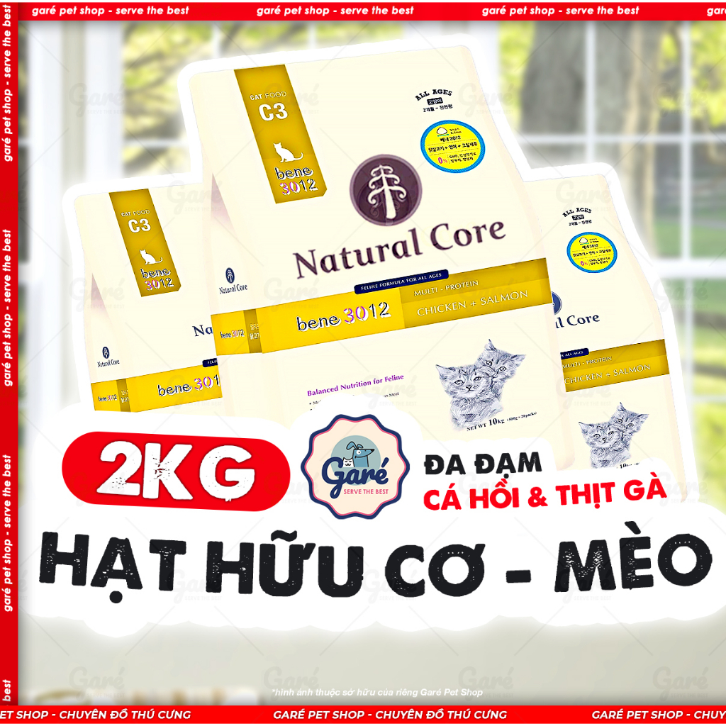 2kg Hạt Mèo Natural Core Organic C3 BENE 3012 Mèo con Mèo lớn vị Thịt Gà & Cá Hồi - Natural Core ...