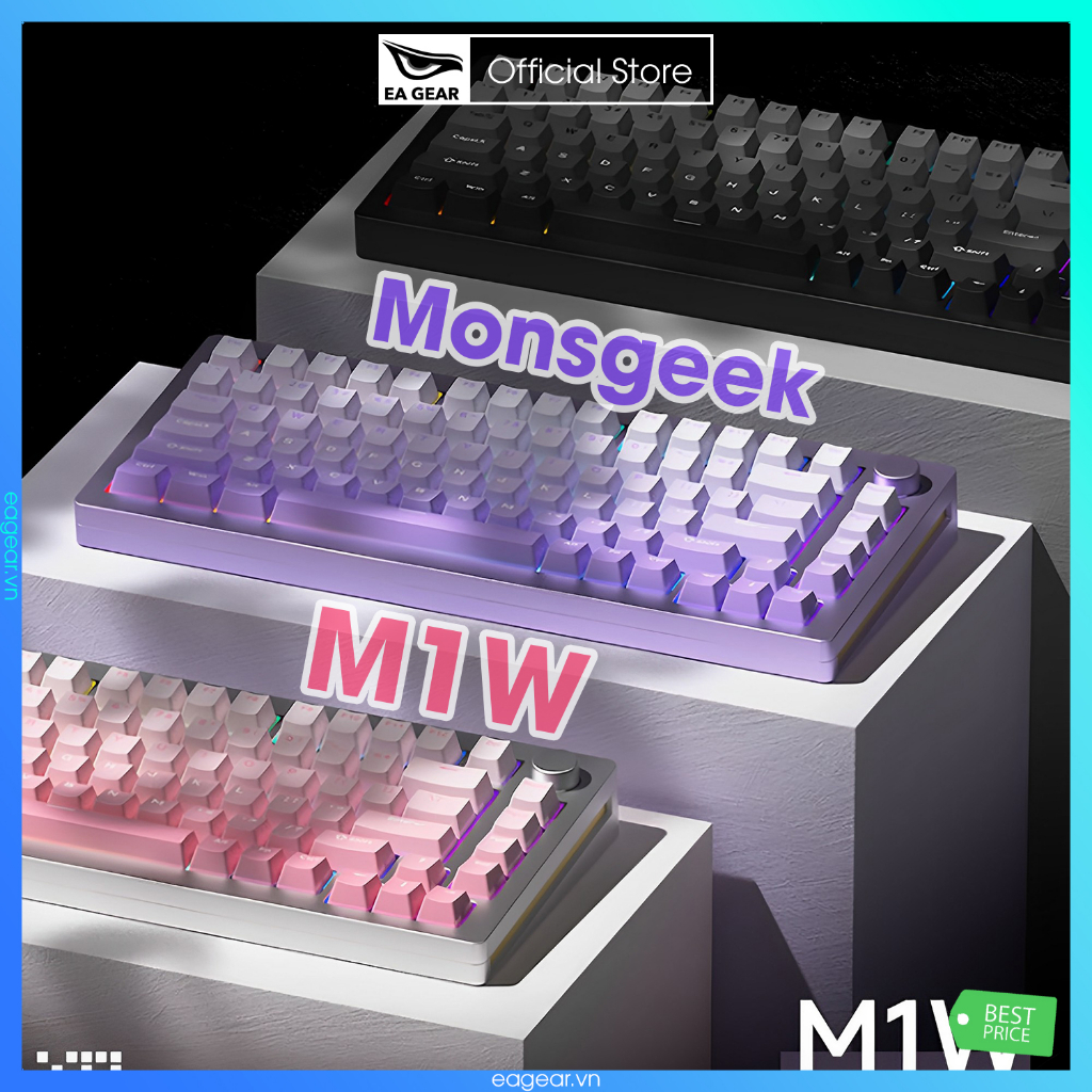 [Hàng sẵn] Bàn Phím Custom Monsgeek M1W Nhôm 3 Mode Hotswap Trùm Phân Khúc - EA Gear | Shopee ...