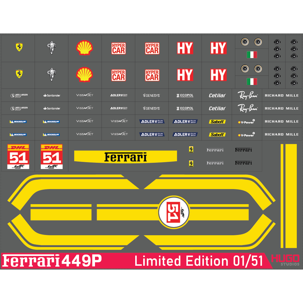 Hugo Studios Decal trượt nước FERRARI 499P LE MANS 2023 tỉ lệ 1/64 chưa phủ clear | Shopee Việt Nam