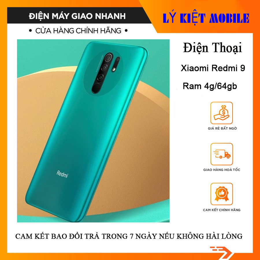 Điện thoại Redmi 9 Ram 4G bộ nhớ 64GB máy chính hãng Pin 5020 | Shopee ...