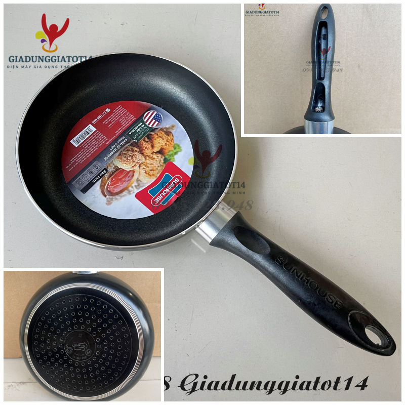 Chảo từ SUNHOUSE Magnetic Pan SHM18 Size 18cm-20cm-24cm-26cm-28cm-30cm | Shopee Việt Nam