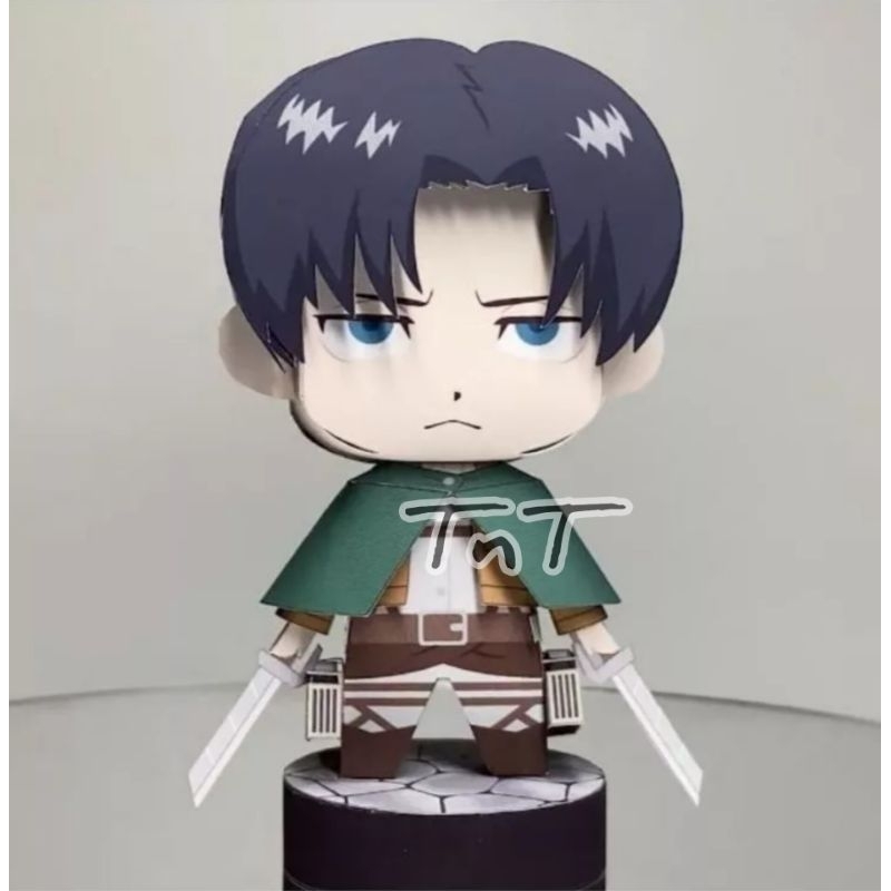 [Attack On Titan] - Mô hình giấy Anime Chibi Levil Ackerman | Shopee ...