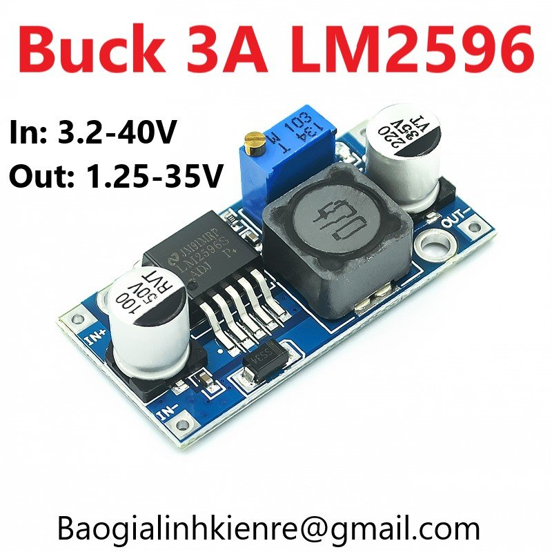 Mạch hạ áp Buck DCDC LM2596 3A (Vào 4-35VDC Ra 1-30VDC) | Shopee Việt Nam