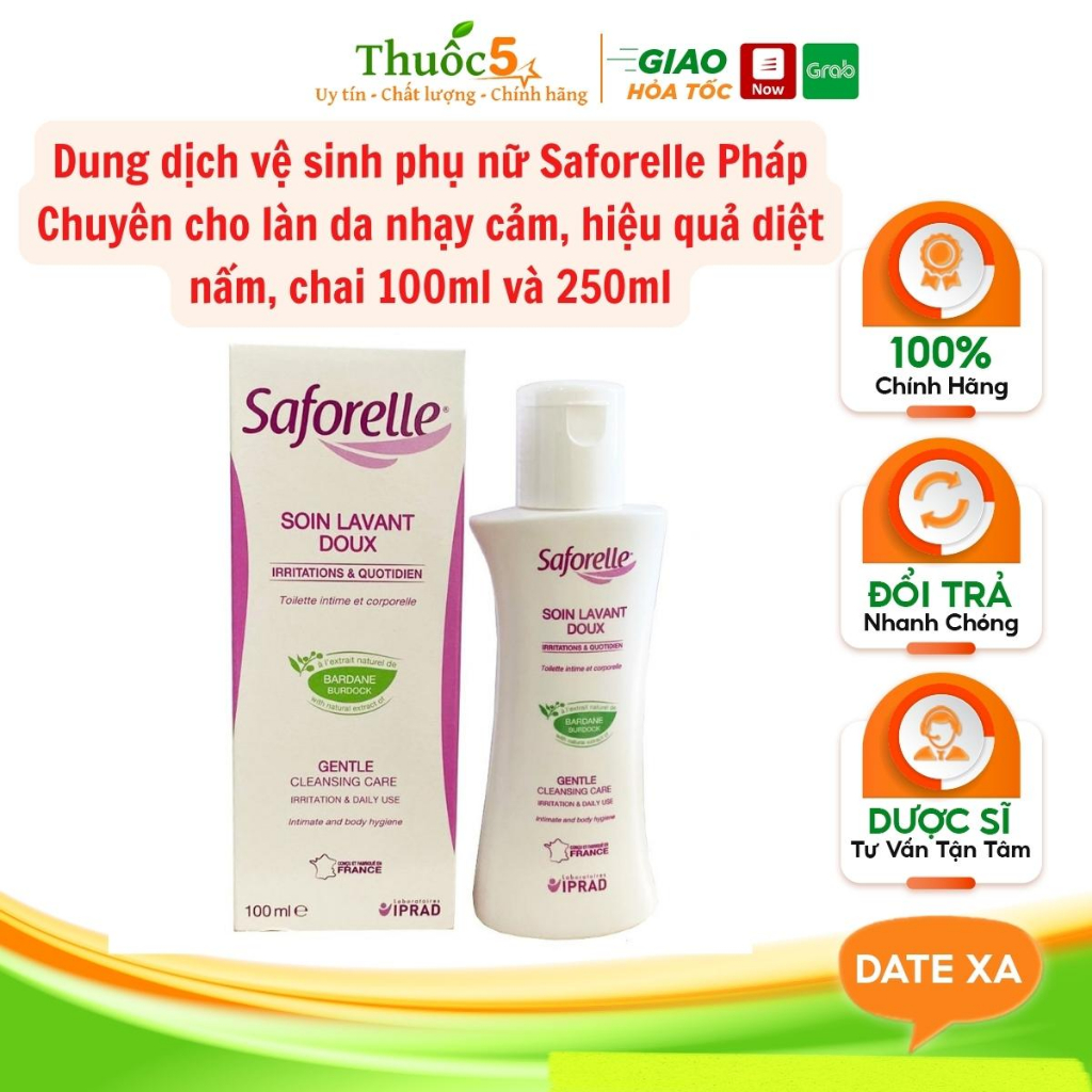 Saforelle Dung dịch vệ sinh phụ nữ cho da nhạy cảm chai 100ml, 250ml ...
