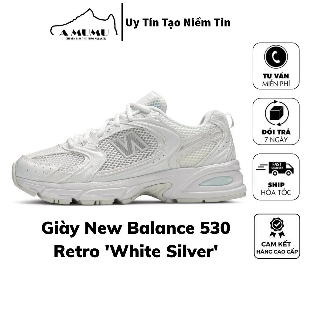 Giày Newbalance 530 trắng full cao cấp, giày NB 530 trắng N xám mới ...