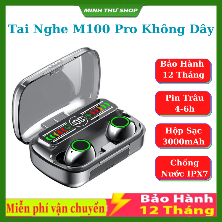 Tai Nghe Không Dây M100 Bluetooth 5.3 TWS Hifi Chống Thấm Nước Kèm Mic ...