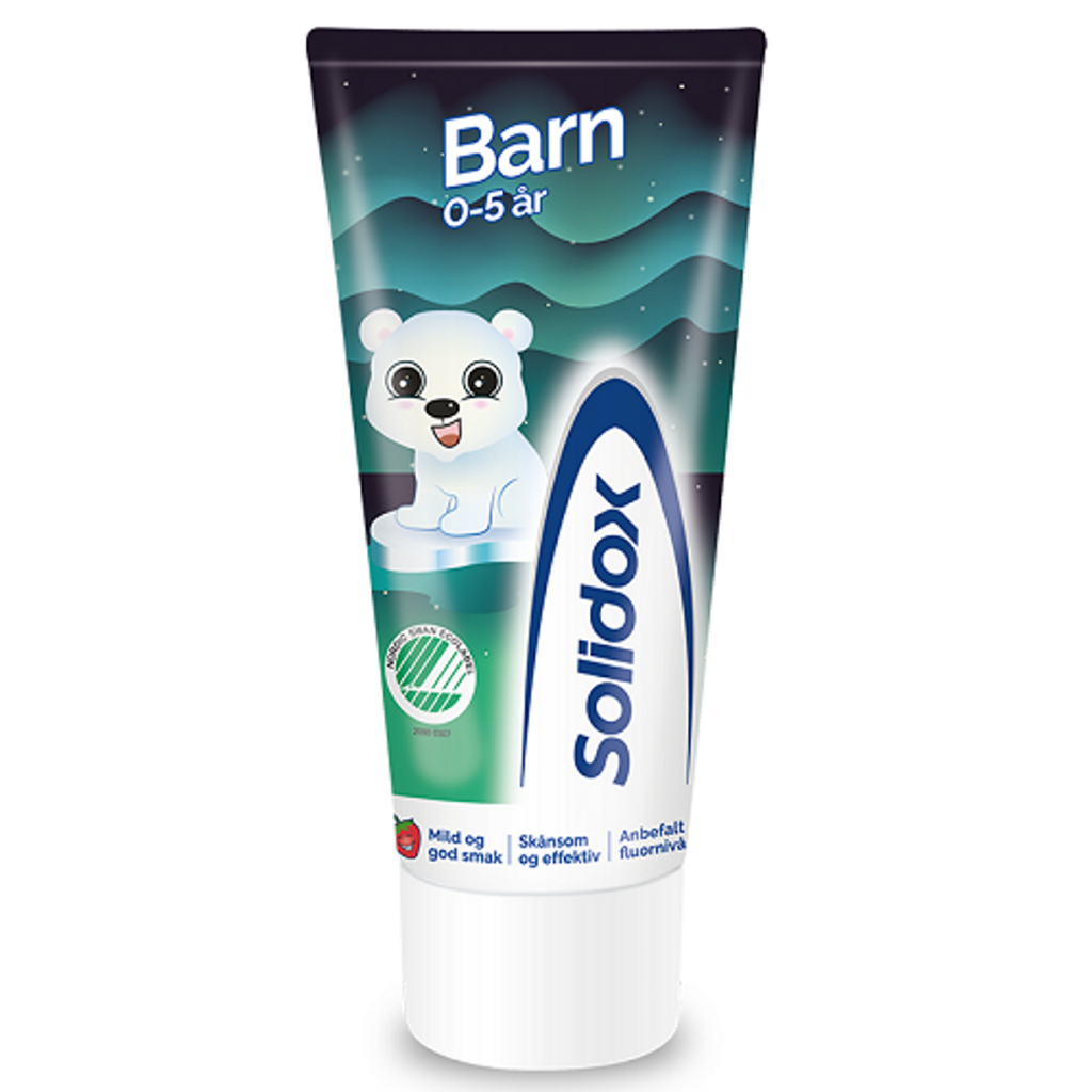 Kem đánh răng Solidox Barn dành cho bé từ 0 đến 5 tuổi vị dâu (50 ml ...