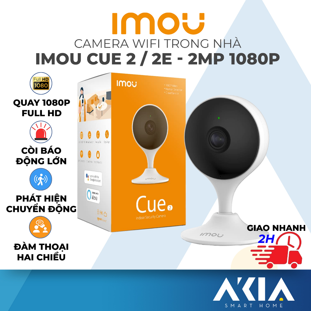 Camera wifi IMOU Cue 2 / Cue 2E, Độ phân giải Full HD, Góc rộng 108°, Cảnh báo chuyển động, âm ...