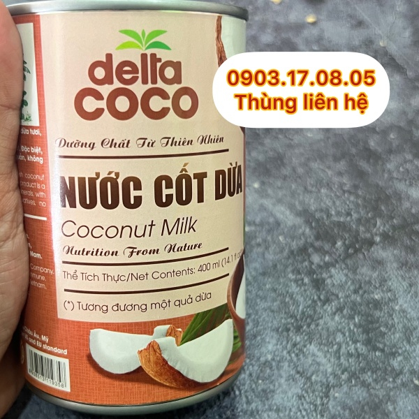 [chay/mặn][THÙNG 24 LON] Nước cốt dừa Delta Coco Bienco (lon 400ml ...