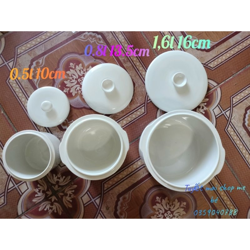 Thố sứ nồi bear, nắp sứ nồi bear 0.5l/0.8l/1.6l ( hàng chuẩn bear) | Shopee Việt Nam
