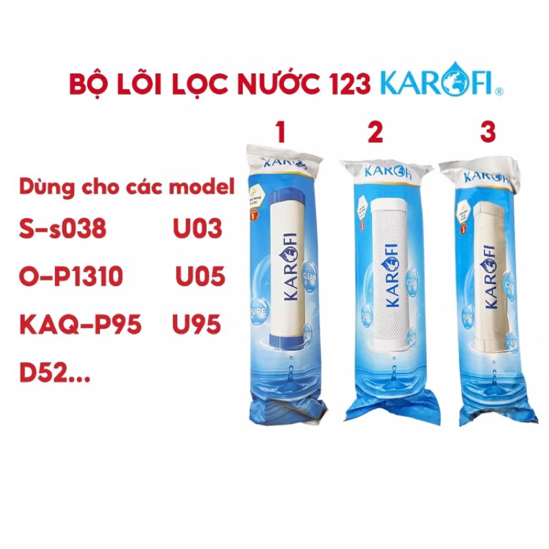 Bộ 3 Lõi 123 KAROFI Dùng thay cho các dòng máy:OP1310 , SS038 , U03 ...