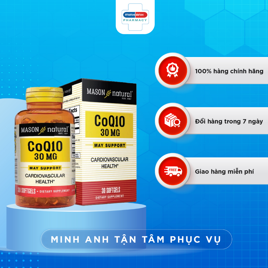 Mason Natural CoQ10 30mg hỗ trợ sức khỏe tim mạch lọ 30 viên | Shopee ...