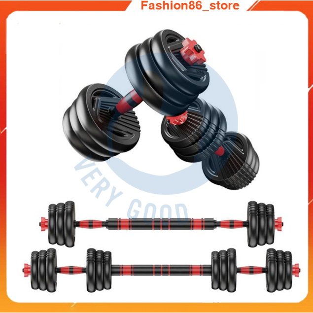Tạ tay tập gym nam nữ PVC kết hợp tạ đòn đẩy 10kg tập tại nhà có thể điều chỉnh trọng lượng bộ ...