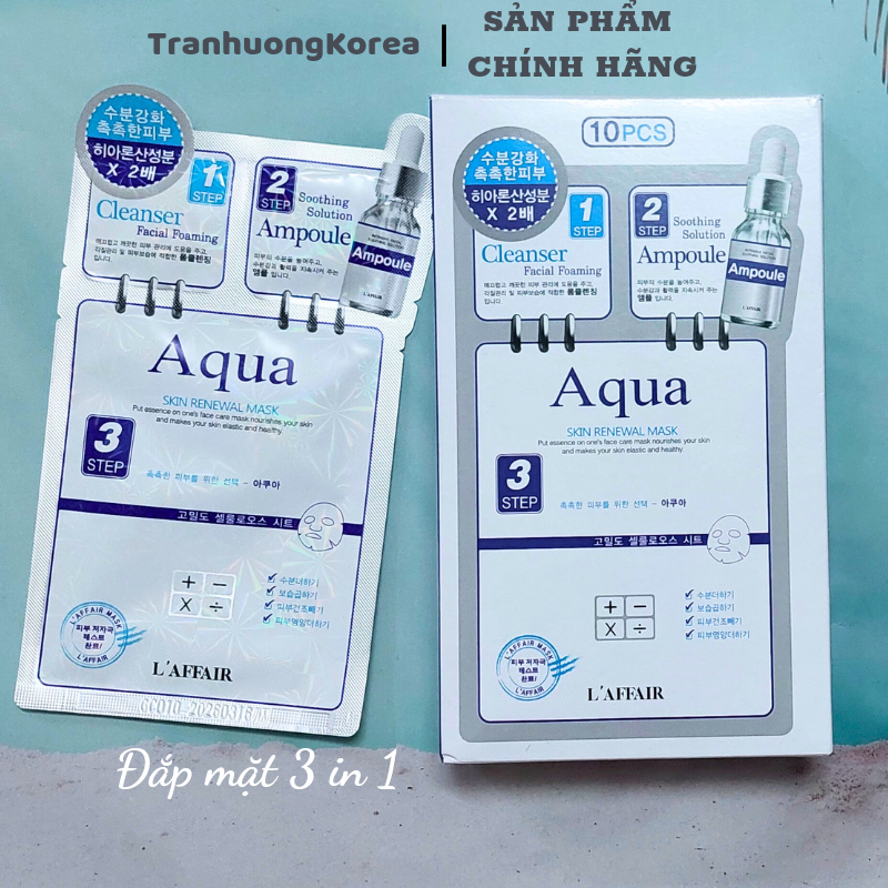 Mặt nạ aqua L'affair Rainbow 3 step skin renewal mask auqa - 1chiếc mặt nạ có trọn 3 bước: sữa ...